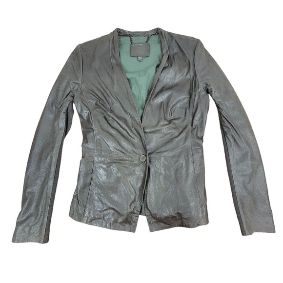 Muubaa | Jackets & Coats | Muubaa Shaula Goat Leather Stone Blazer Suit ...